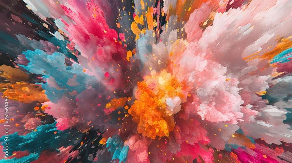 Pixelated bursts of color creating an electrifying 3D abstract ...