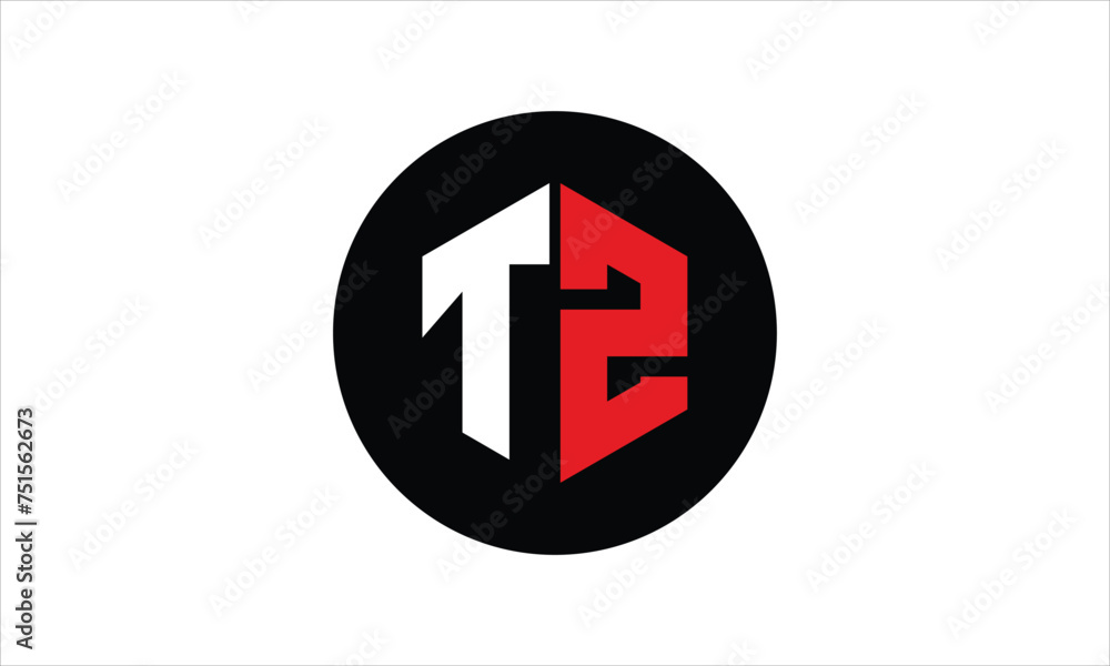 Vetor de TZ initial letter polygon icon gaming logo design vector ...