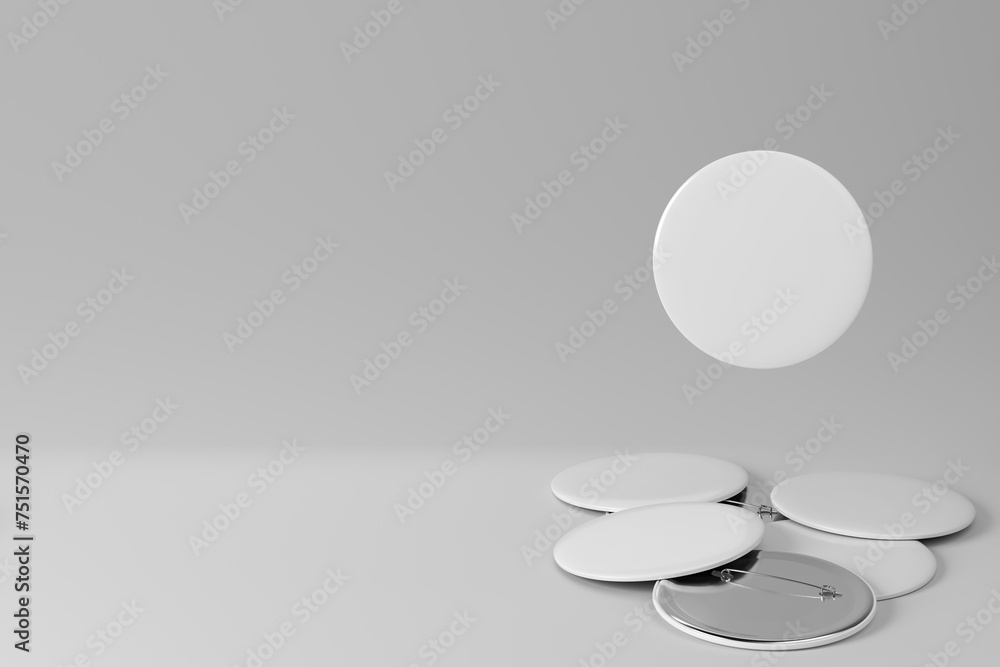 Badges - Few blank badges in white color, showing on white background ...