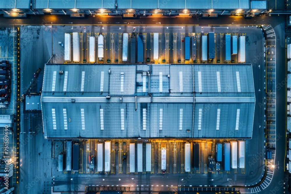 Modern logistics center warehouse business shipping delivery storage ...
