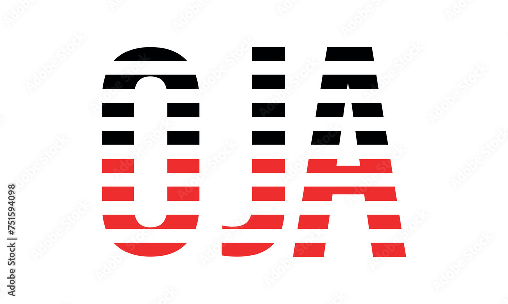 OJA three initial letter iconic line negative space minimal logo design ...