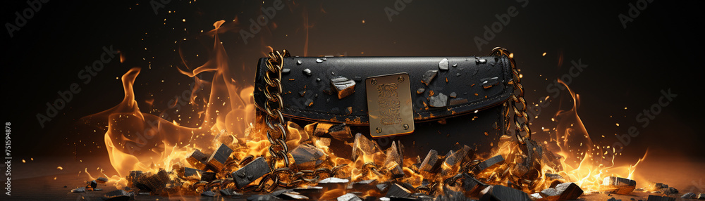 Debtfree broken chains and relieved wallet 3D technology light effect ...