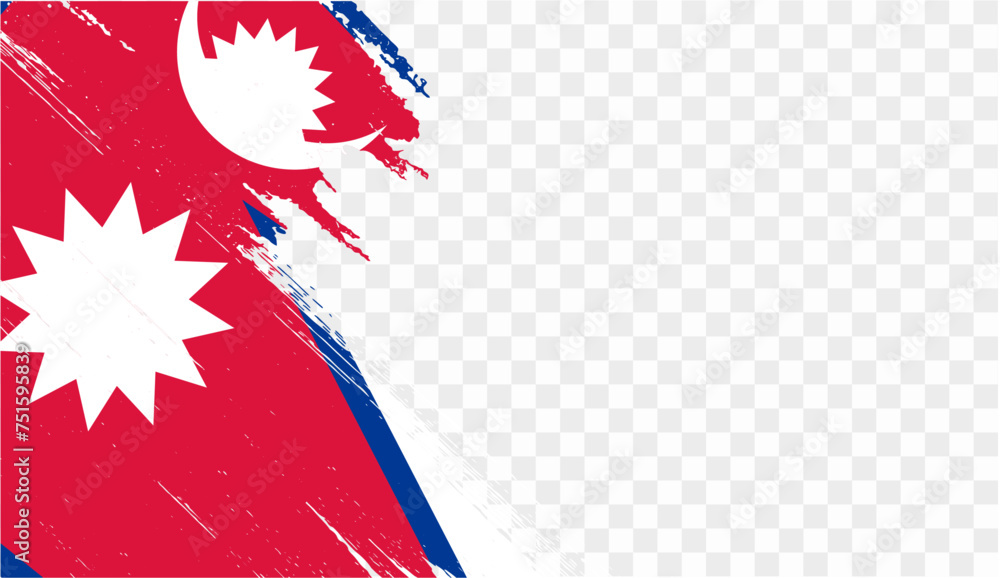 Nepal flag with brush paint textured isolated on png or transparent ...