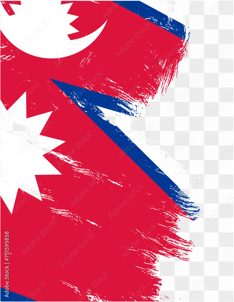 Nepal flag with brush paint textured isolated on png or transparent ...