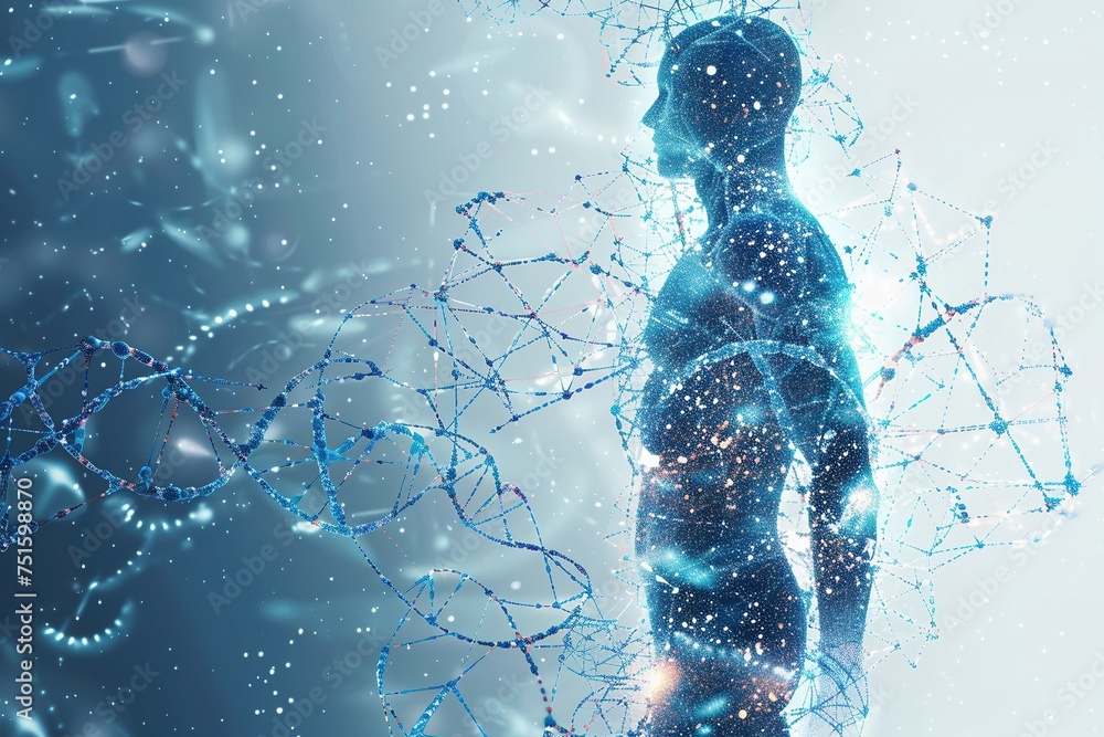 captivating human abstract figure, crafted entirely from intertwining ...