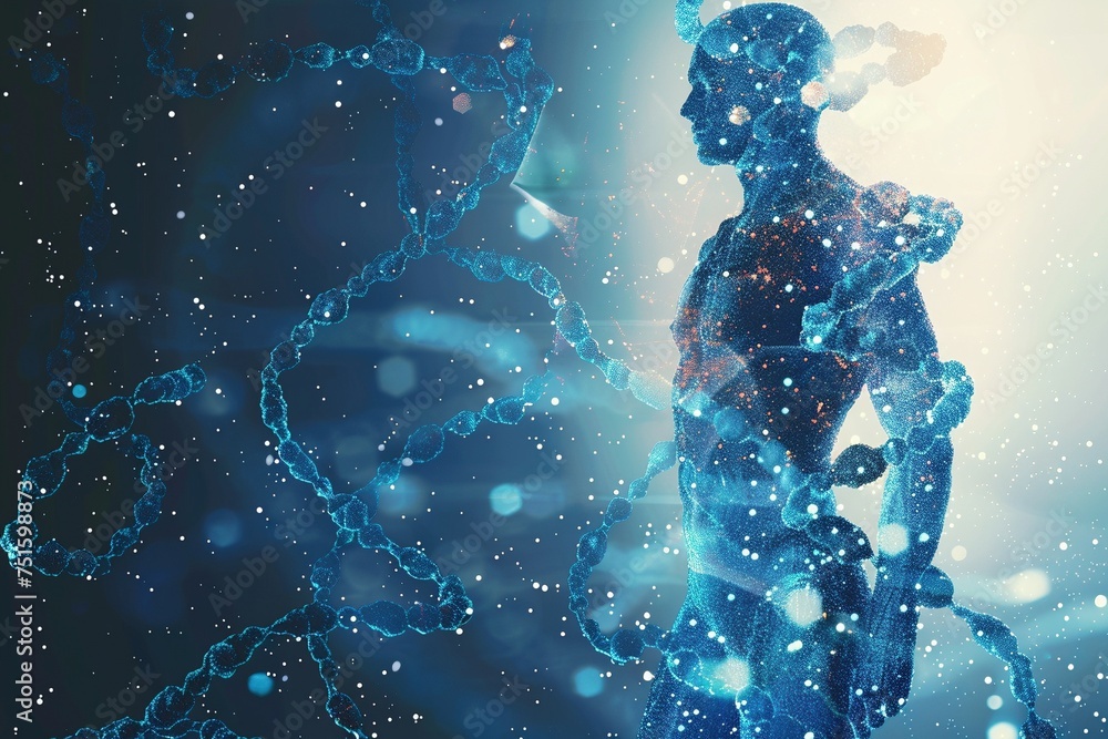 captivating human abstract figure, crafted entirely from intertwining ...