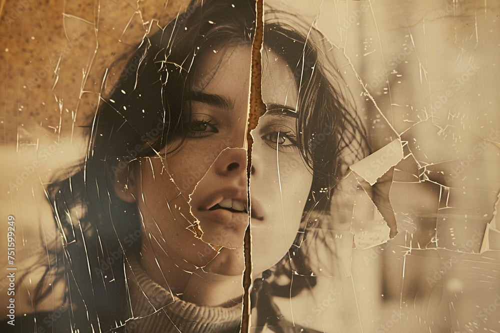 gender fluidity of a man and woman depicted side by side in a split ...