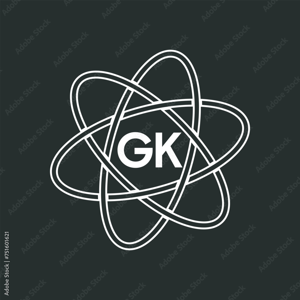 GK letter logo design on white background. GK logo. GK creative ...