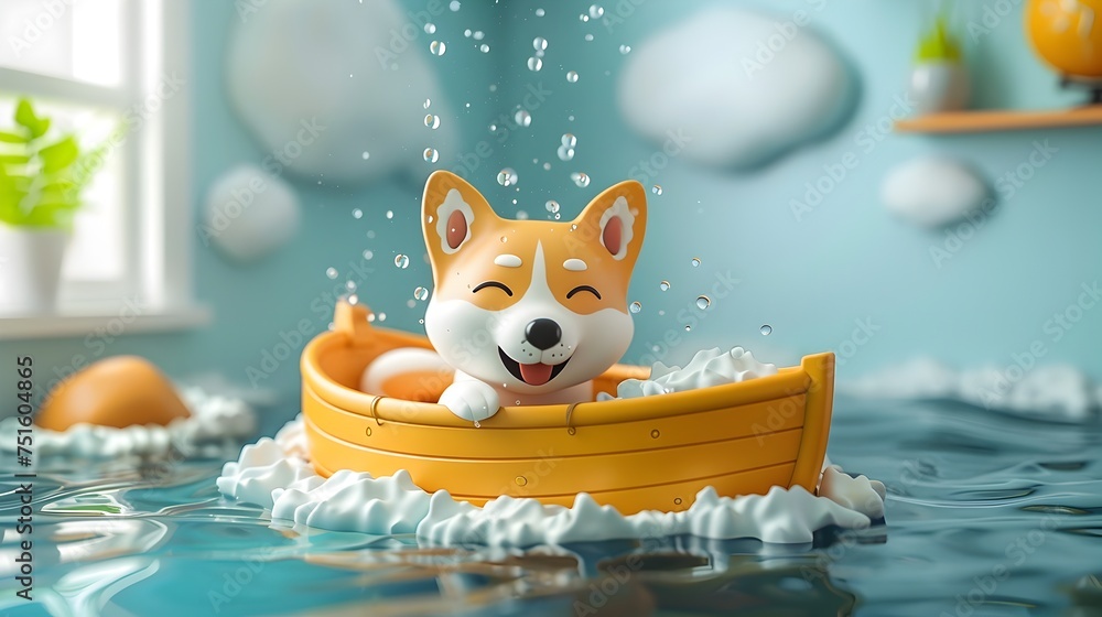 Corgi Dog Braves the Waves in a Boat Adventure, To showcase the bond ...