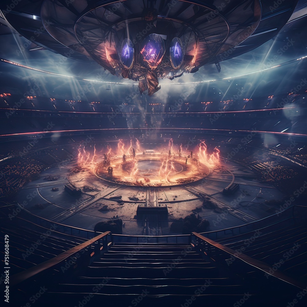 Image of a Random Stadium, Lit Up and Ready for Action. Generative ai ...