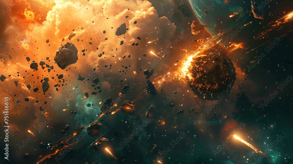 Space opera featuring a galaxy cluster threatened by a rogue asteroid ...