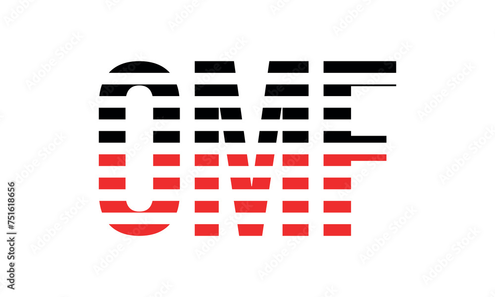 OMF three initial letter iconic line negative space minimal logo design ...