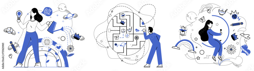 Change management vector illustration. Transformative decision-making ...