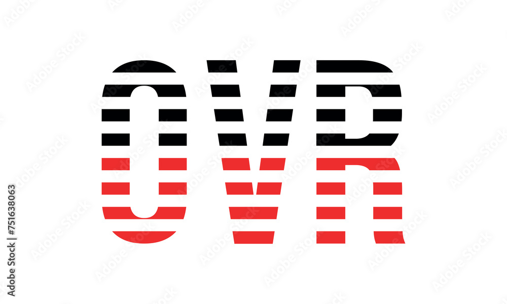OVR three initial letter iconic line negative space minimal logo design ...