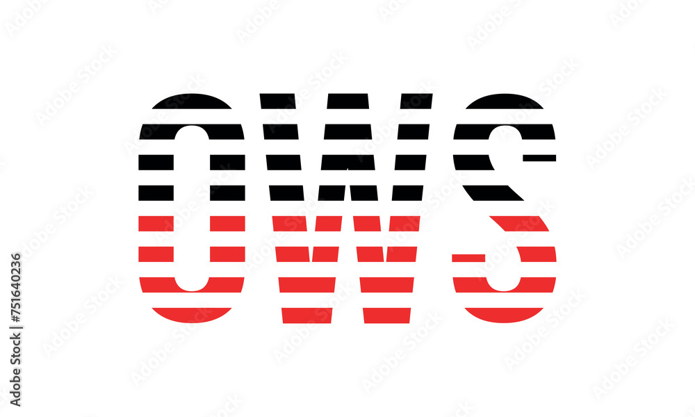 OWS three initial letter iconic line negative space minimal logo design ...