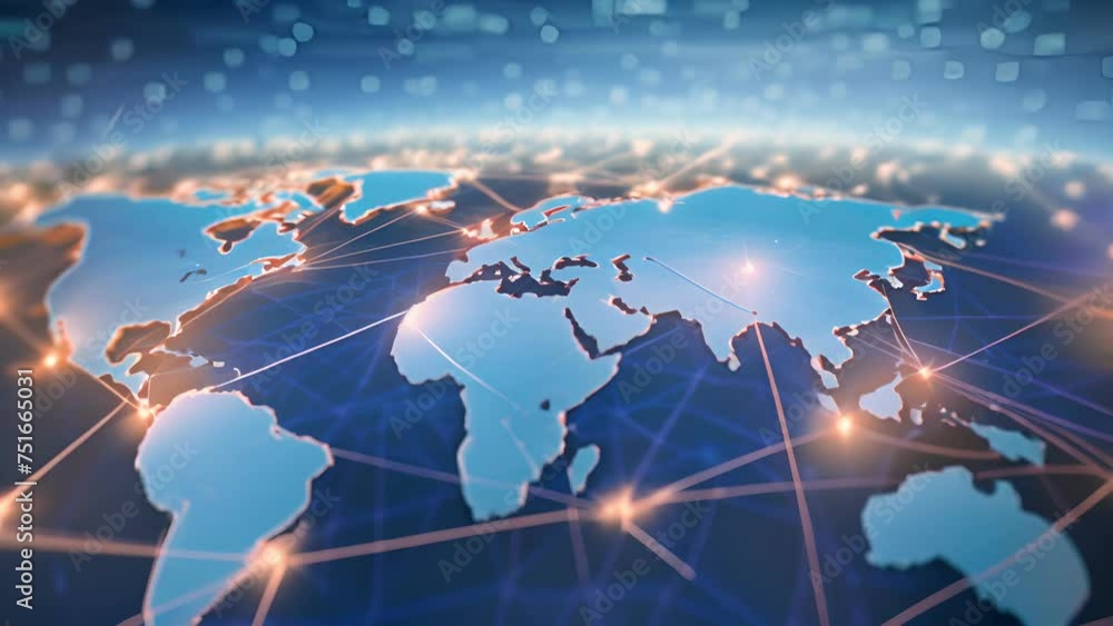 Logistics delivery, World map with logistic network distribution on ...