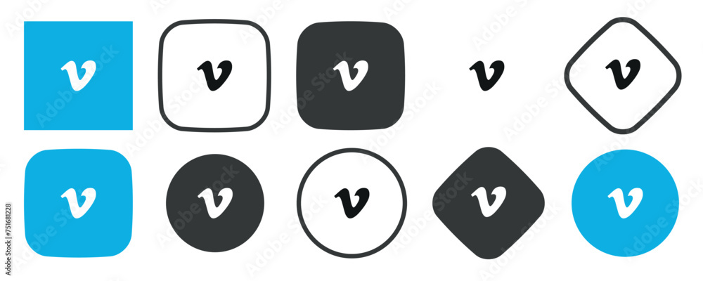 Vimeo vector logo. Isolated vimeo logo vector design. Designed for web ...