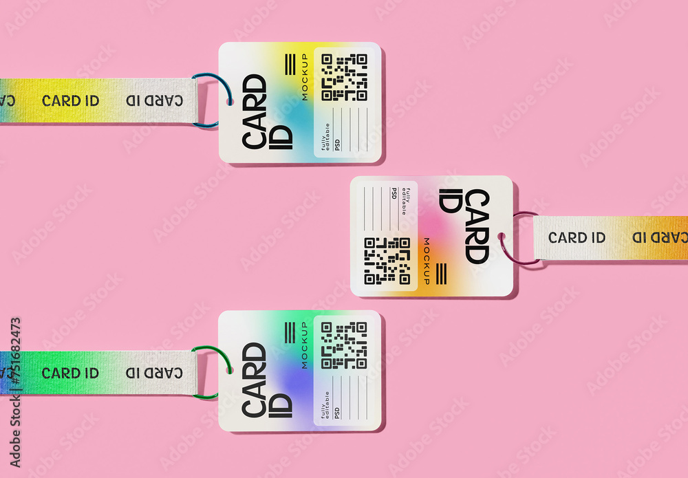 ID Card Badge for Festival Mockup Stock Template | Adobe Stock