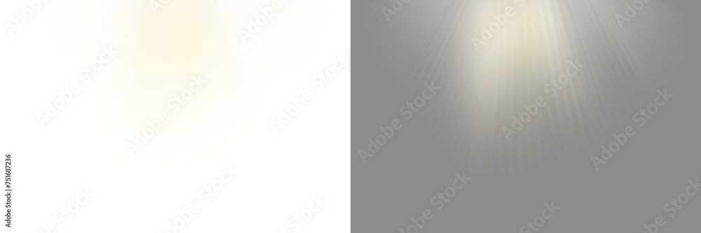Natural sun light effects, sunlight on transparent background, sun lens ...