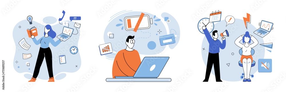 Working hard vector illustration. The working hard metaphor visually ...