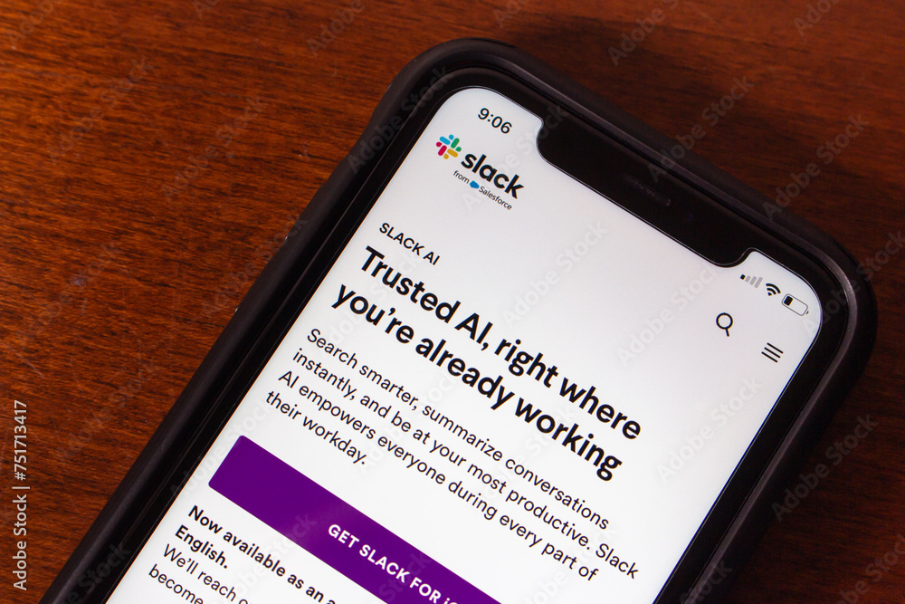 Foto de Vancouver, CANADA - Feb 28 2024 : Slack AI website seen in an ...