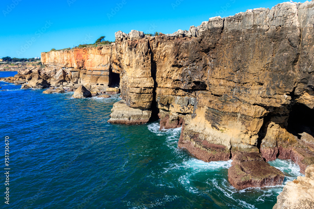 Boca do Inferno (Hell's Mouth) is a unique rock formation on the edge of the ocean in Cascais ...