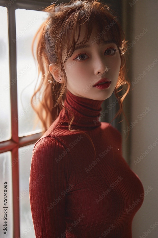 Chinese supermodel, whose striking big beautiful eyes and vibrant red ...