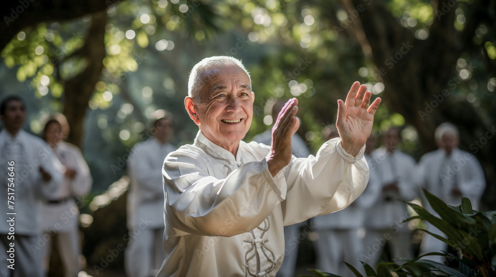 Venerable Grand Master of Tai Chi Chuan demonstrates Exercises ...