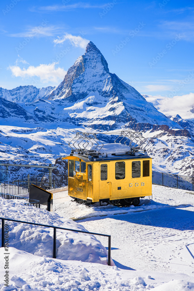 Gold-plated first generation cogwheel train locomotive at the Golden ...