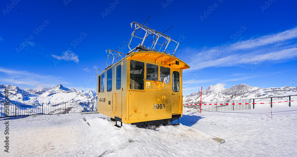 Gold-plated first generation cogwheel train locomotive at the Golden ...