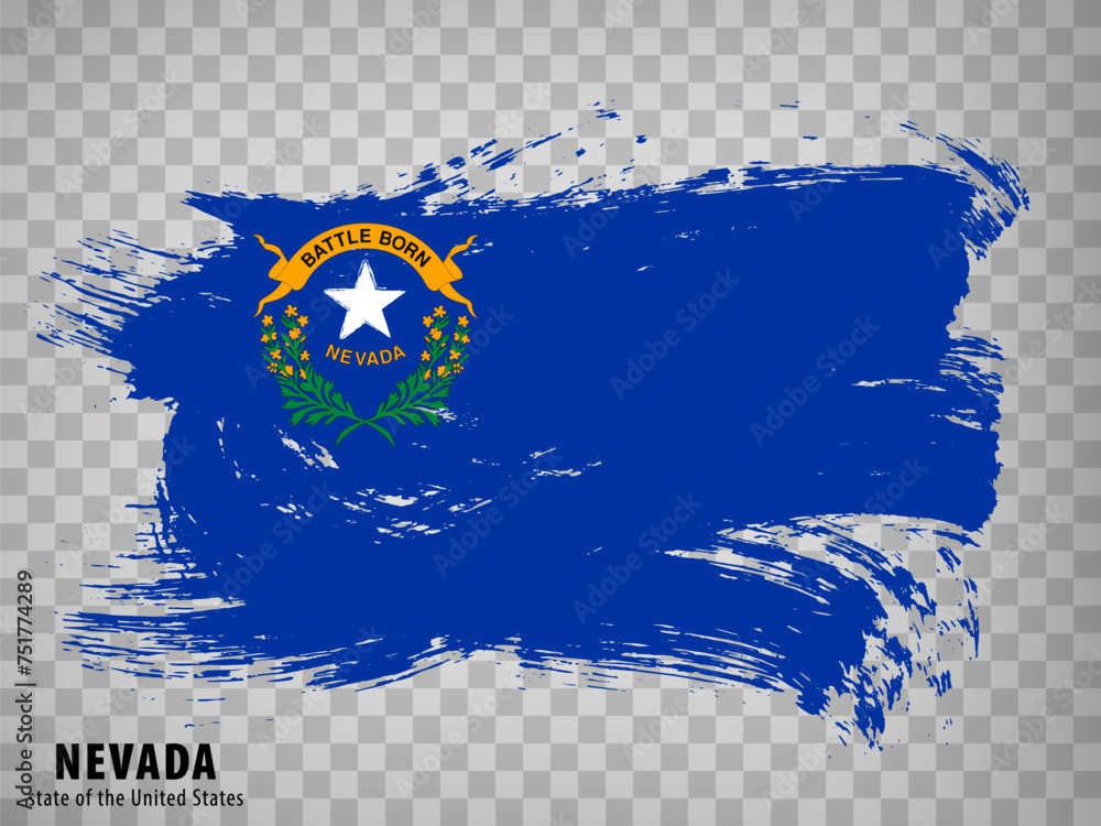 Flag of Nevada State from brush strokes. United States of America ...
