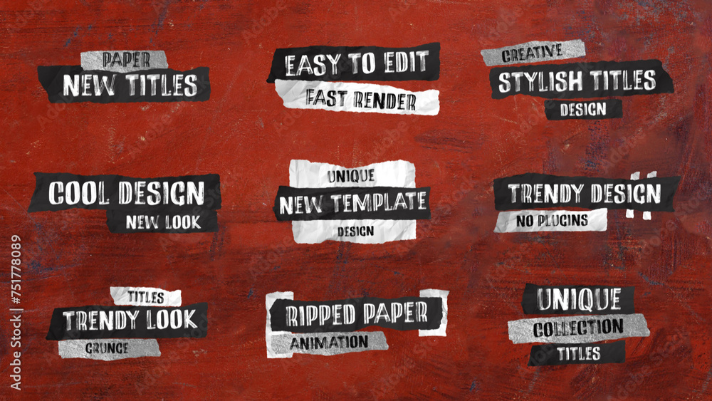 New Paper Titles Stock Template | Adobe Stock