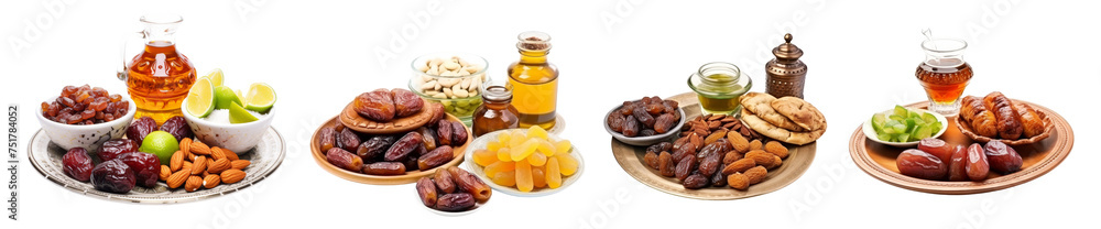 Ramadan Food, Iftar Food, Islamic Food Isolated on Transparent ...