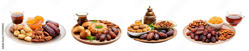 Ramadan Food, Iftar Food, Islamic Food Isolated on Transparent ...