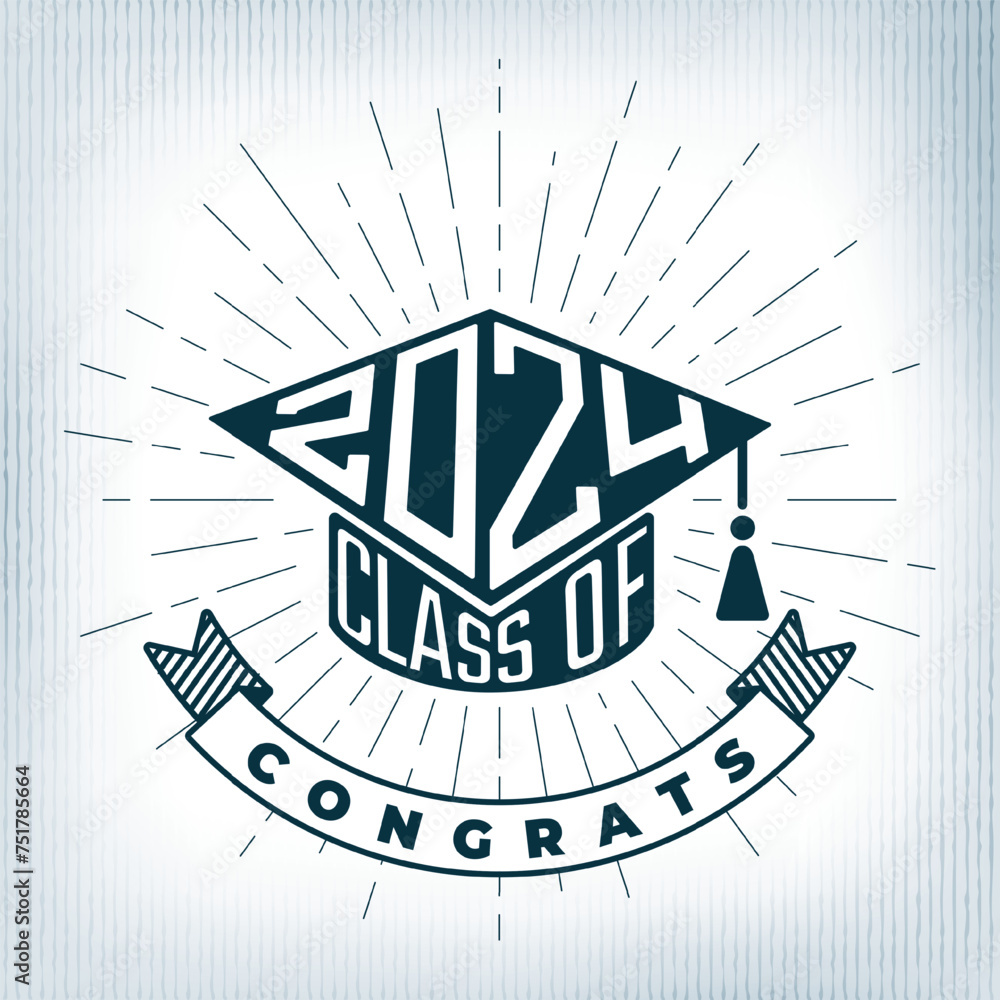 Class of 2024 Polygonal Numerals Logo Combined with Square Academic ...