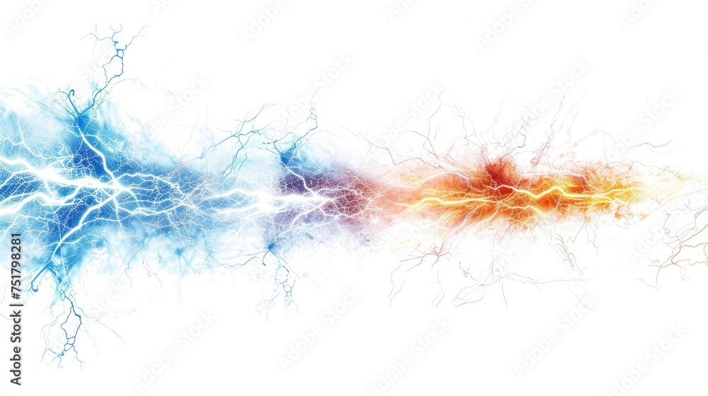 Multicolor abstract energy shock explosion special light effect with ...
