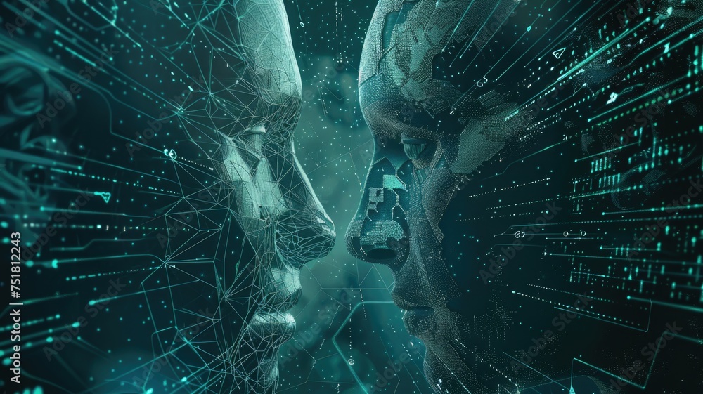 dominant AI in the process of absorbing another, the background of ...