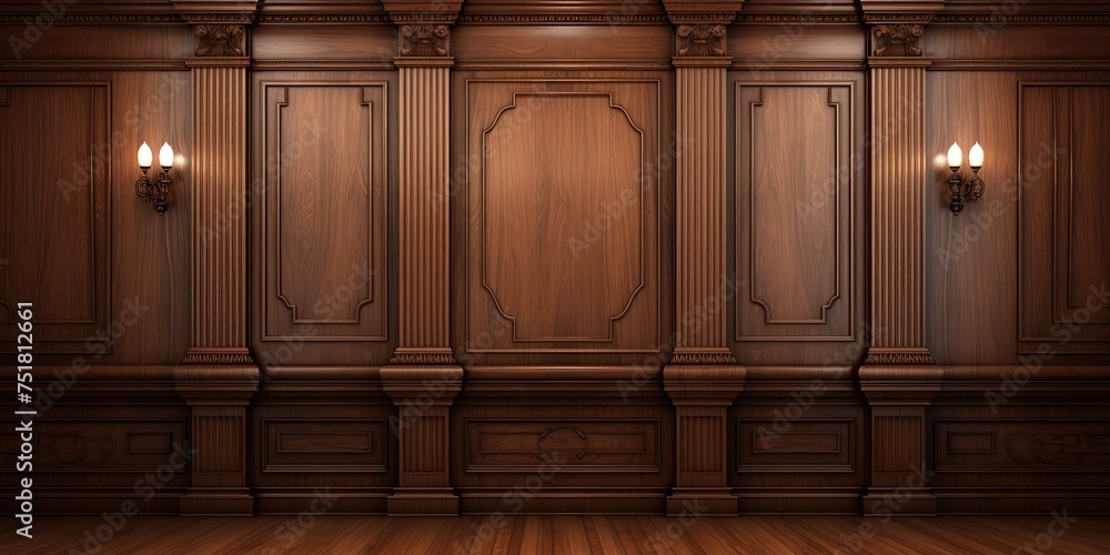 Luxury wood paneling background or texture. highly crafted classic ...