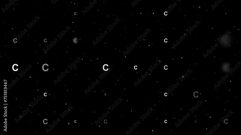 Template animation of evenly spaced capital letter C symbols of ...