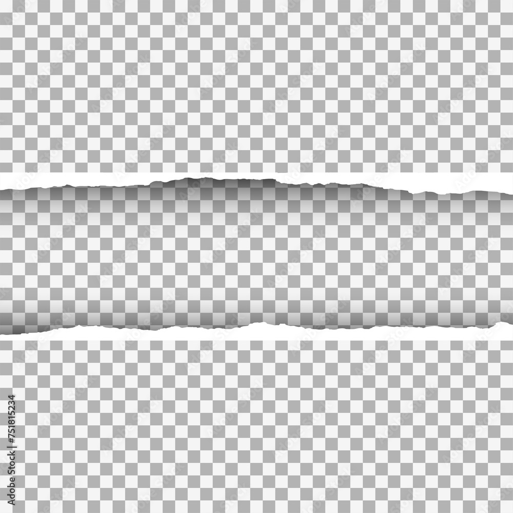 long piece of torn papers transparent background realistic torn paper ...