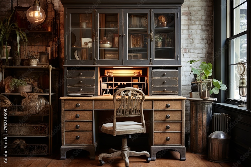 Revamped Vintage Home: Repurposed Furniture Workstations in Harmonious ...