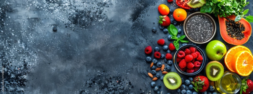 Proper nutrition banner copy space background healthy food diet menu ...