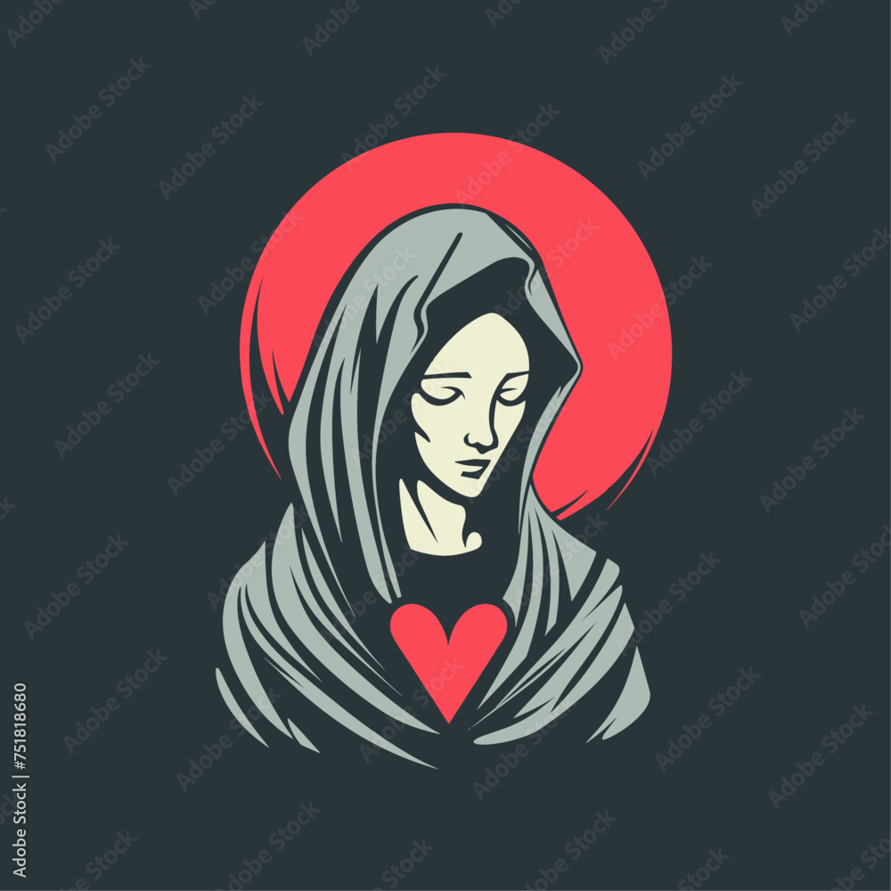 Vector illustration of The Mary Our Lady Virgin Mary Mother of Jesus ...