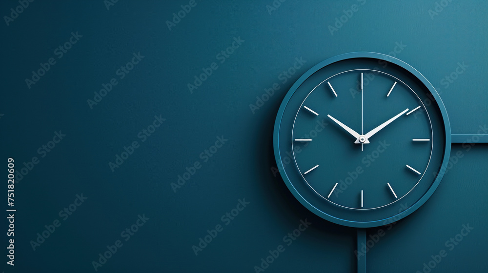 stop watch and time 3d clock logo card , navy blue background showing ...