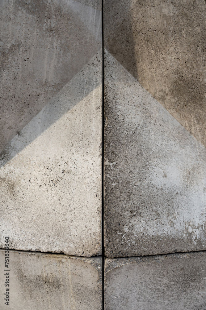 Close up of intricate textures and patterns on aged concrete wall ...