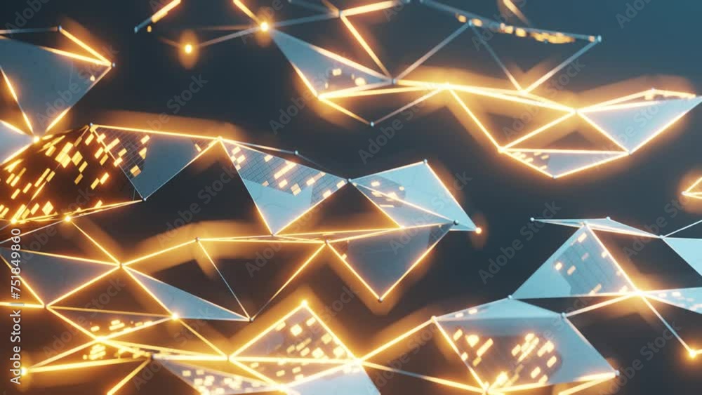 Futuristic technology network flowing seamless loop 4K background ...