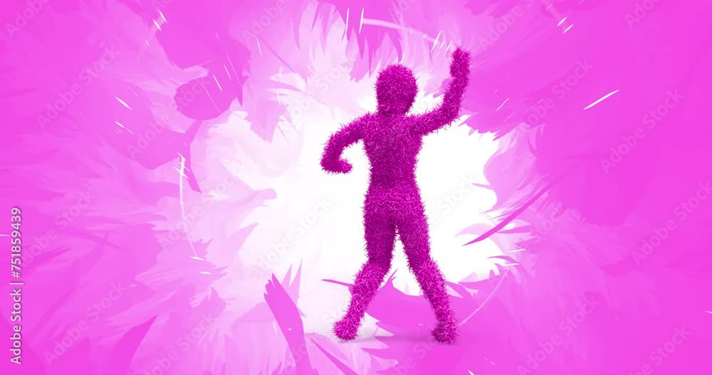 3D Pink Furry Female Character On Jungle Like Animated Background ...