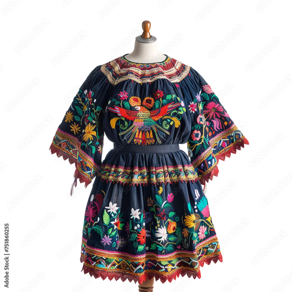 Huipil displayed on mannequin, transparent background, isolated image ...