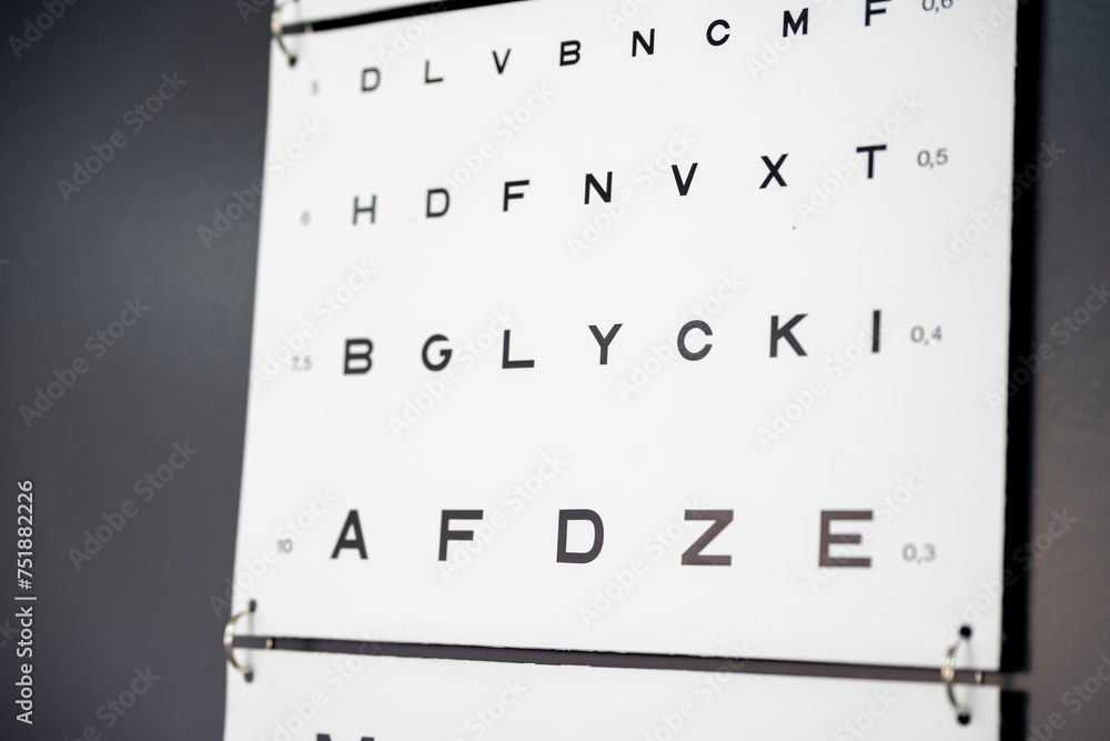 test de Snelen chez l'opticien pour test de vue Stock-Foto | Adobe Stock