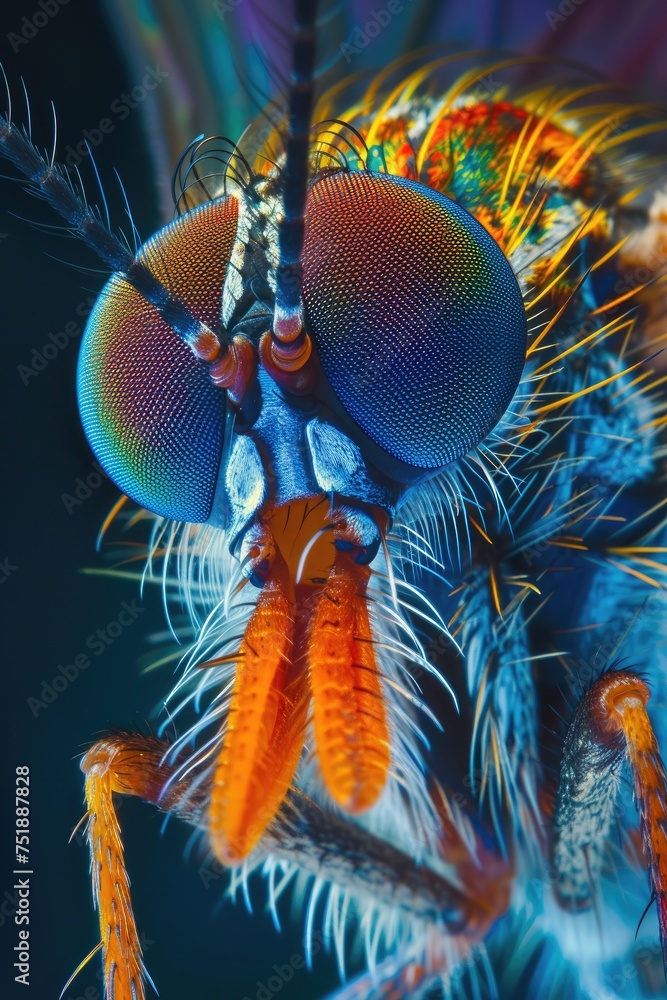 Macro photograph of a mosquito's compound eyes, revealing the intricate ...